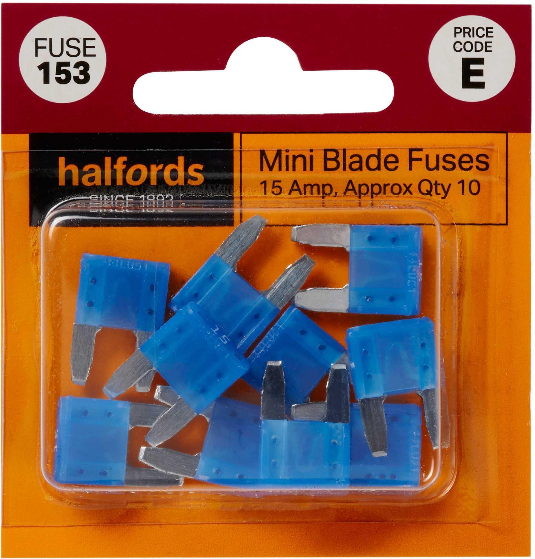 Halfords Mini Blade Fuse 15 Amp (FUSE153) | Halfords IE